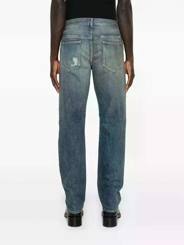 Givenchy Logo-plaque Distressed Straight Jeans