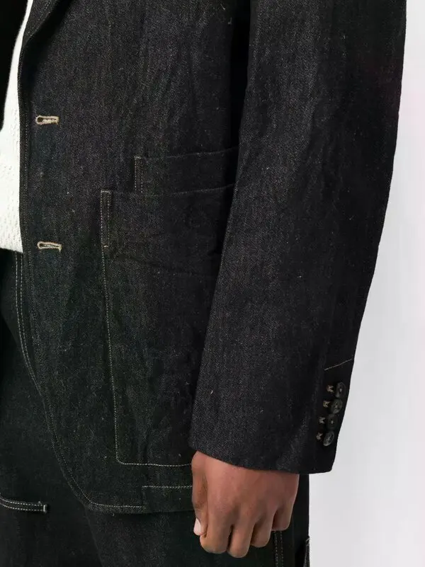 FORME D'EXPRESSION Patch-pockets Denim Blazer