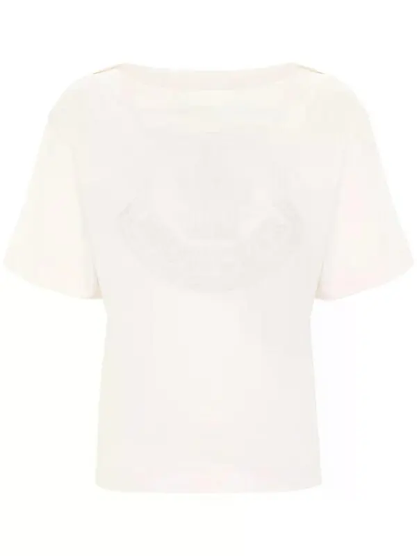 Moncler Logo-appliqué T-shirt - Neutrals