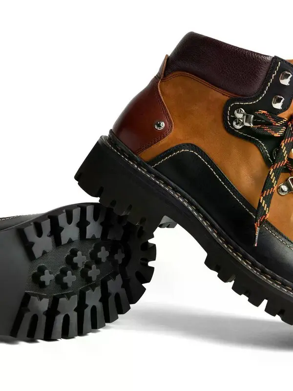 Dsquared2 Panelled Calf Leather Hiking Boots