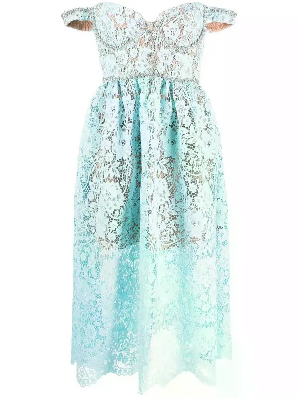 SELF-PORTRAIT Corded-lace Off-shoulder Dress