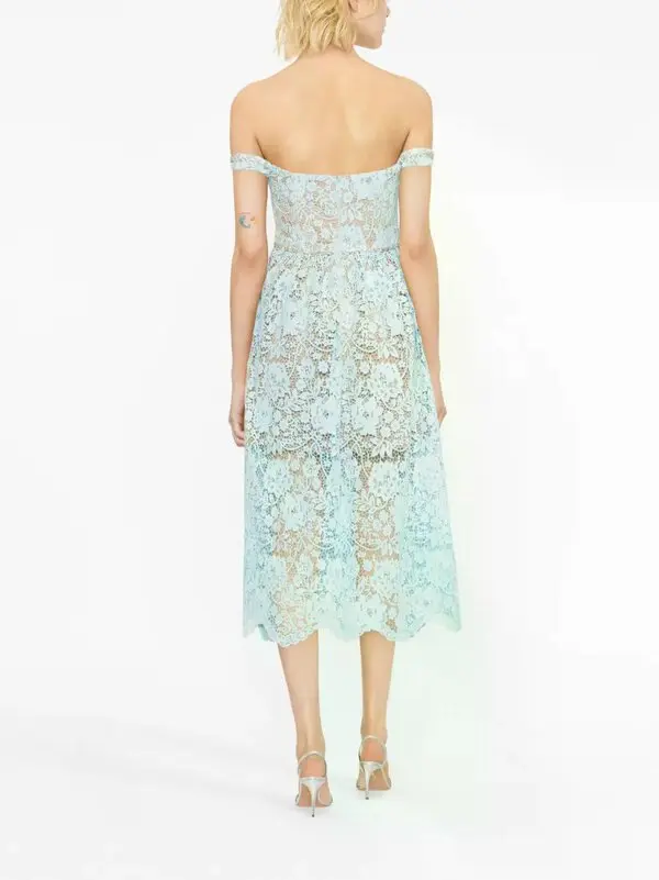 SELF-PORTRAIT Corded-lace Off-shoulder Dress