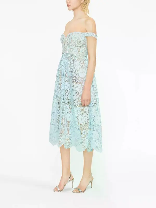SELF-PORTRAIT Corded-lace Off-shoulder Dress