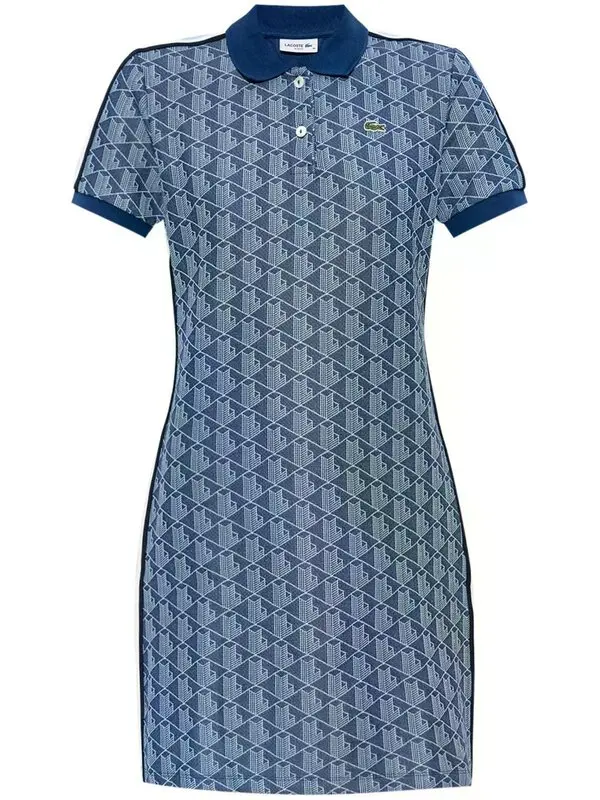 Lacoste Monogram-jacquard Polo Dress