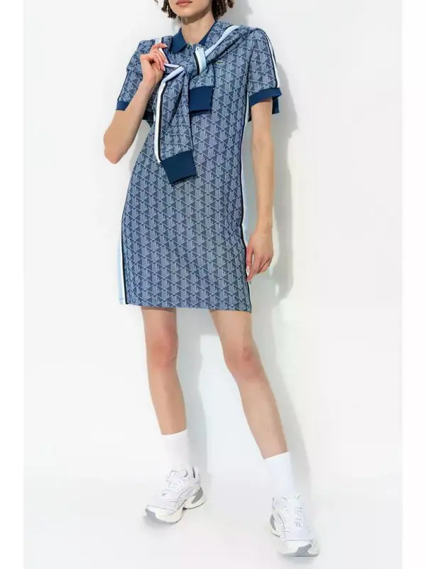 Lacoste Monogram-jacquard Polo Dress