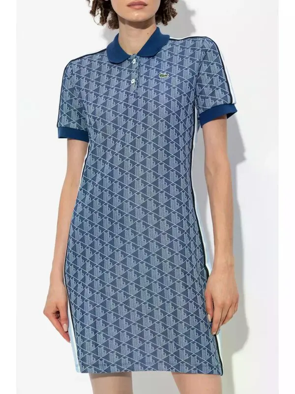 Lacoste Monogram-jacquard Polo Dress