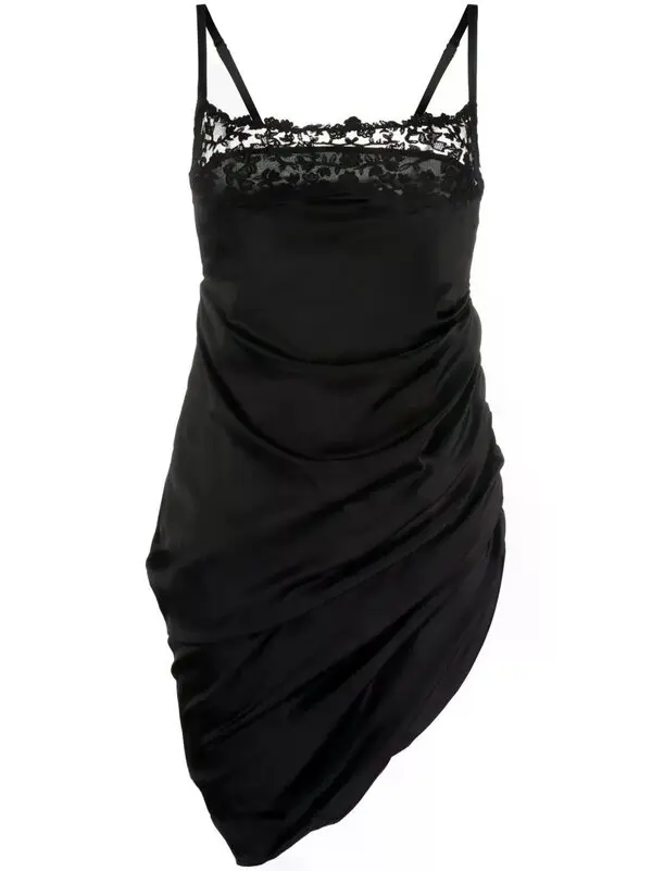 Jacquemus La Saudade Brodée Satin Minidress - Black