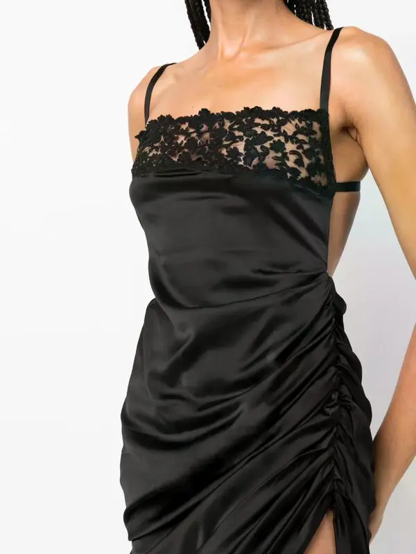 Jacquemus La Saudade Brodée Satin Minidress - Black