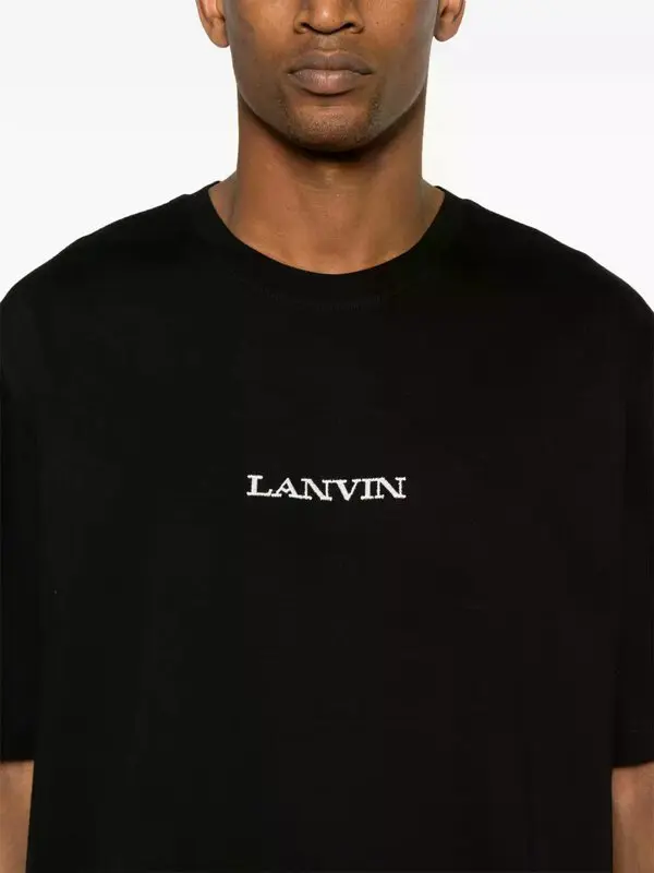 LANVIN Logo-embroidered Cotton T-shirt