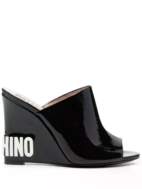 Moschino 110mm Embossed-logo Wedge Sandals
