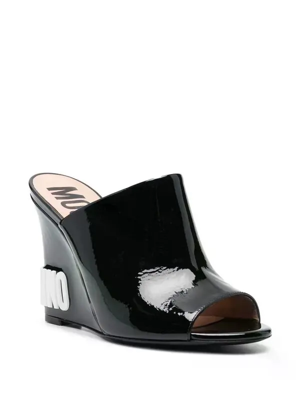 Moschino 110mm Embossed-logo Wedge Sandals