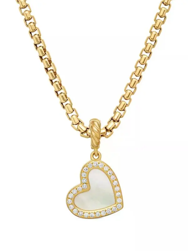 David Yurman 18kt Yellow Dy Elements Heart Diamond Pendant - Gold