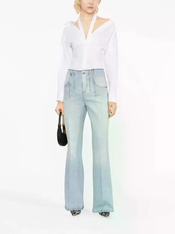 Victoria Beckham Distressed Flared Jeans