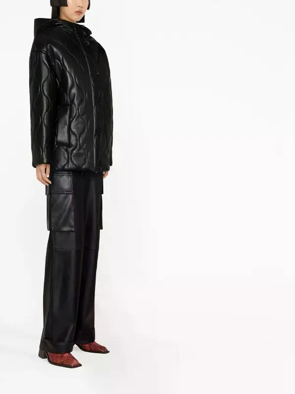 STAND STUDIO Everlee Quilted Faux-leather Jacket