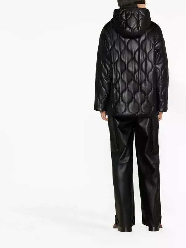 STAND STUDIO Everlee Quilted Faux-leather Jacket