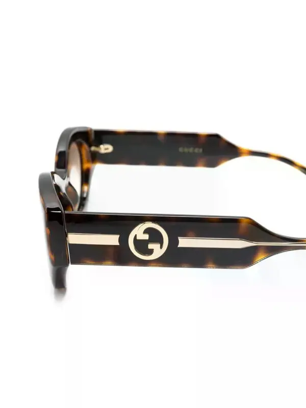 Gucci Oval-frame Sunglasses - Brown