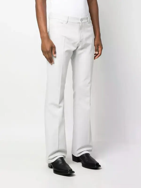 COURREGES Logo Patch Straight-leg Trousers - Grey