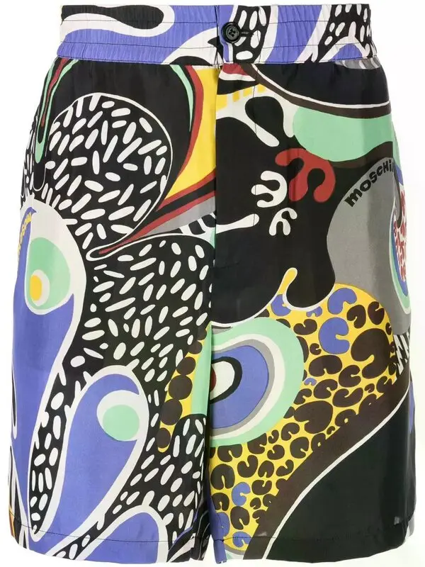 Moschino Graphic Print Shorts - Black