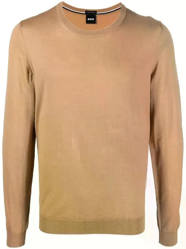 BOSS Crew Neck Pullover Sweater - Neutrals
