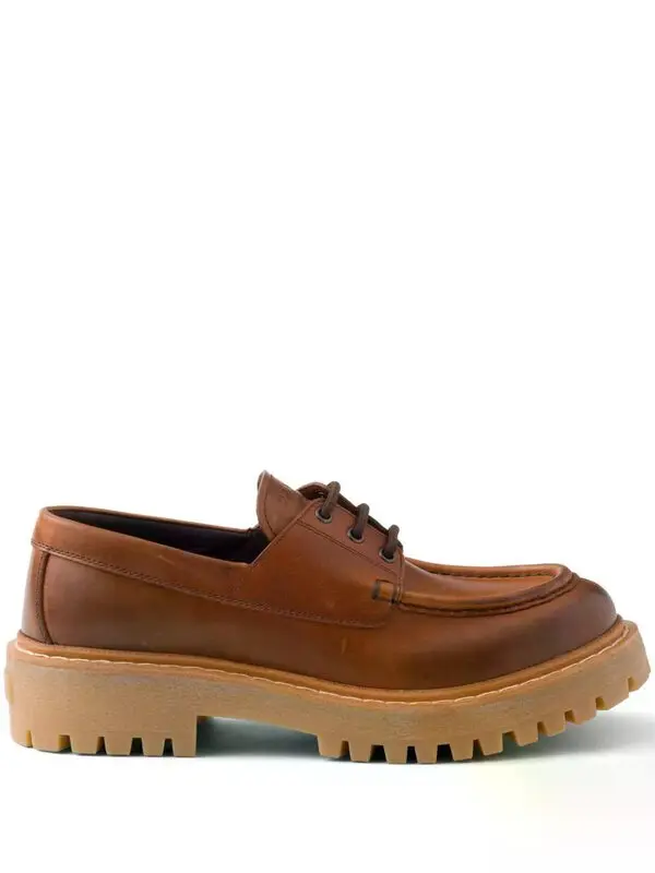 Prada 45mm Lace-up Leather Loafers