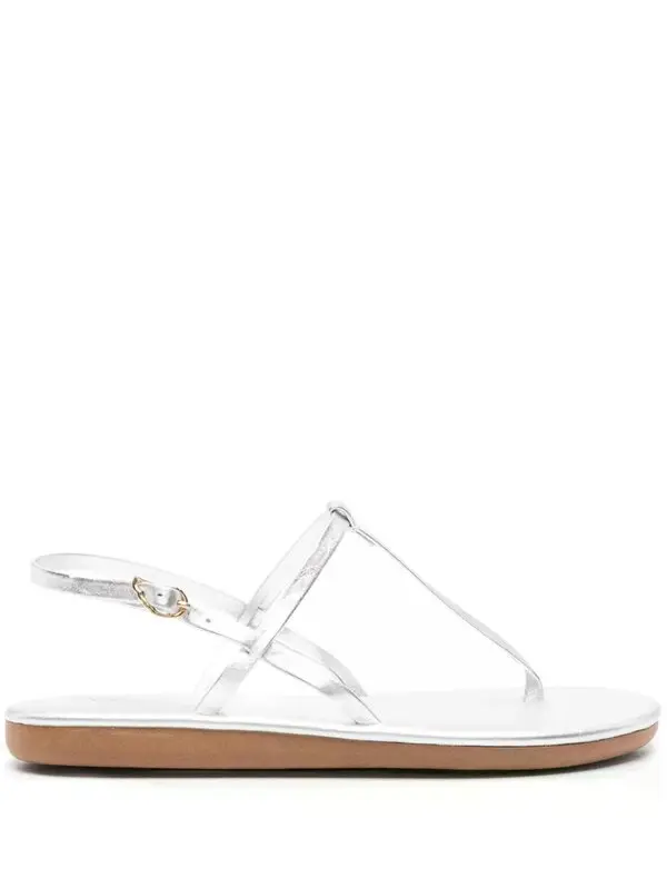 ANCIENT GREEK SANDALS Metallic Leather Sandals - Silver