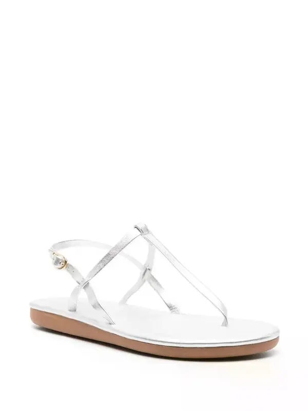 ANCIENT GREEK SANDALS Metallic Leather Sandals - Silver