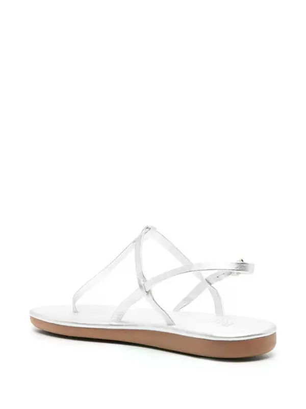ANCIENT GREEK SANDALS Metallic Leather Sandals - Silver