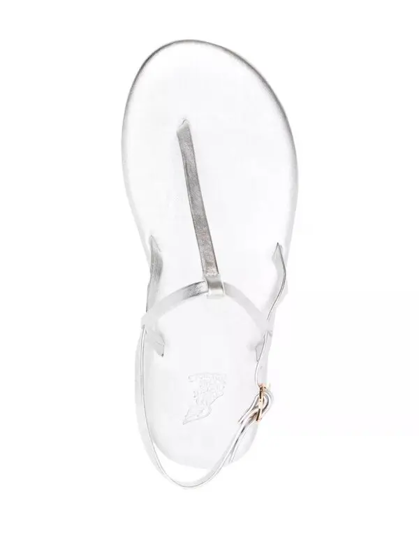 ANCIENT GREEK SANDALS Metallic Leather Sandals - Silver