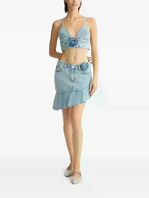 Liu Jo Top With Floral Appliqué And Criss-cross Straps