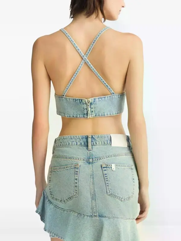 Liu Jo Top With Floral Appliqué And Criss-cross Straps