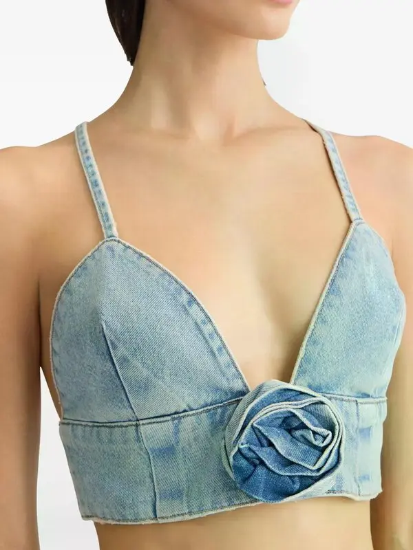 Liu Jo Top With Floral Appliqué And Criss-cross Straps
