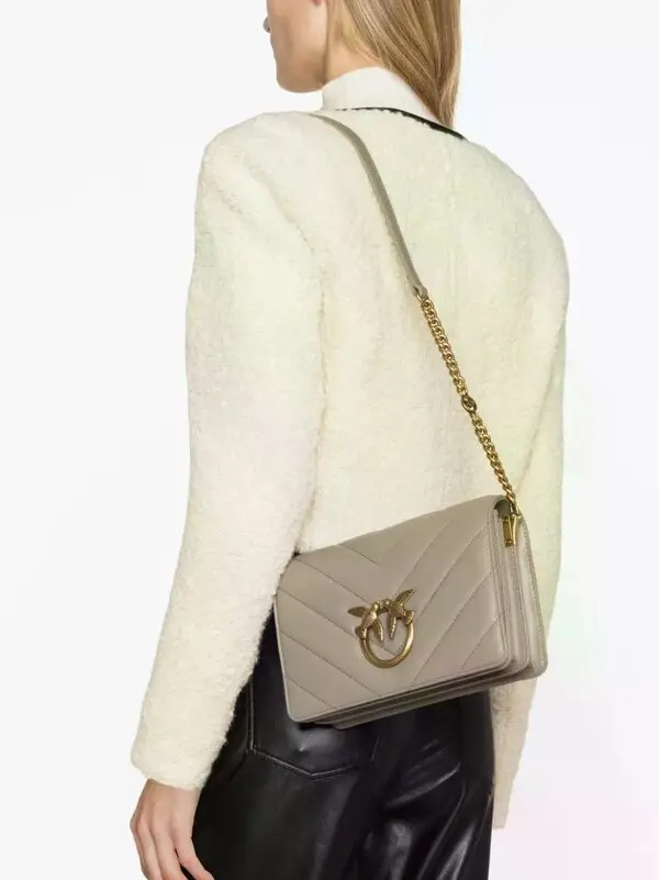 Pinko Classic Love Leather Shoulder Bag