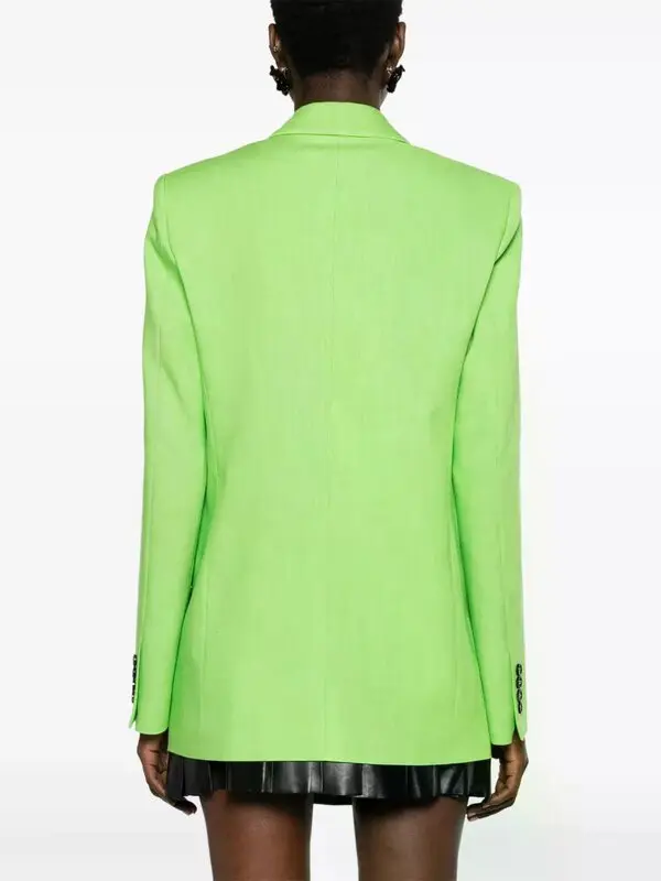 MSGM Single-breasted Textured Blazer - Green