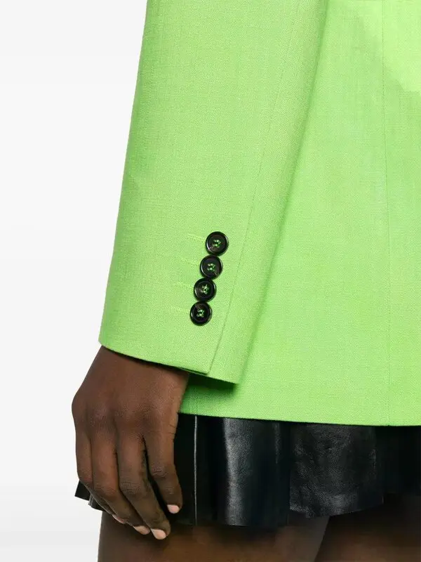 MSGM Single-breasted Textured Blazer - Green