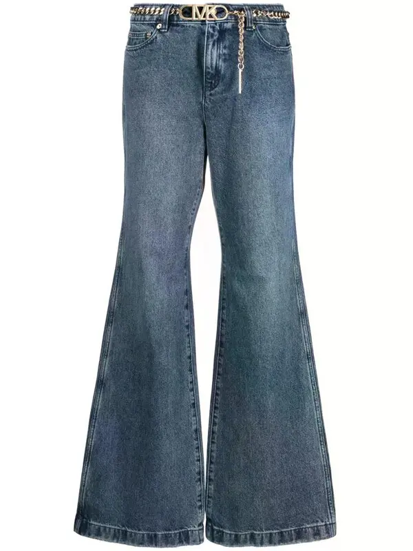 Michael Kors Belted High-rise Flared Jeans