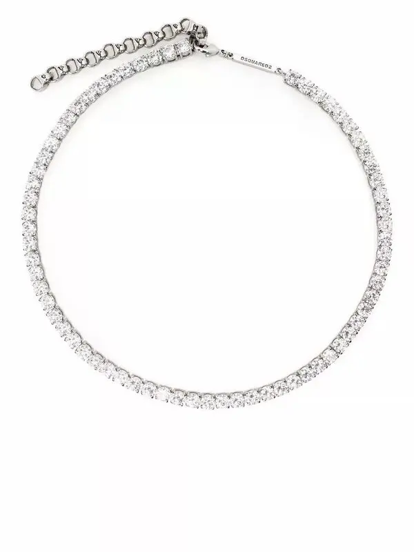 Dsquared2 Classic Crystal Embellished Necklace - Silver