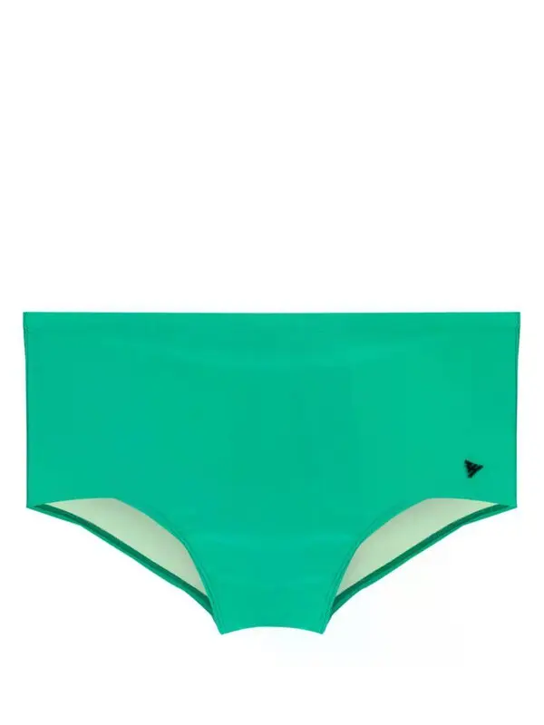 AMIR SLAMA Logo Appliqué Swimming Trunks - Green