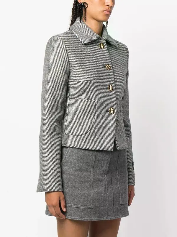 PATOU Textured Virgin Wool Short Jacket