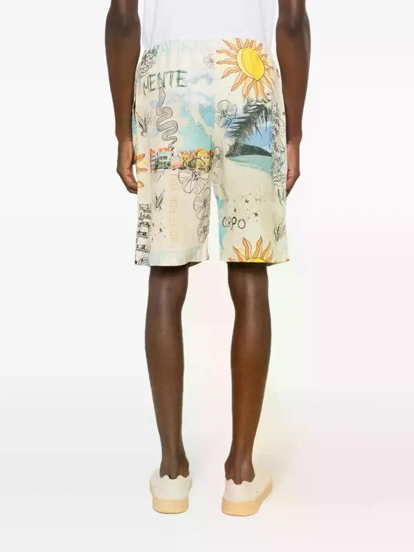 AMIR SLAMA Graphic-print Elastic-waist Shorts