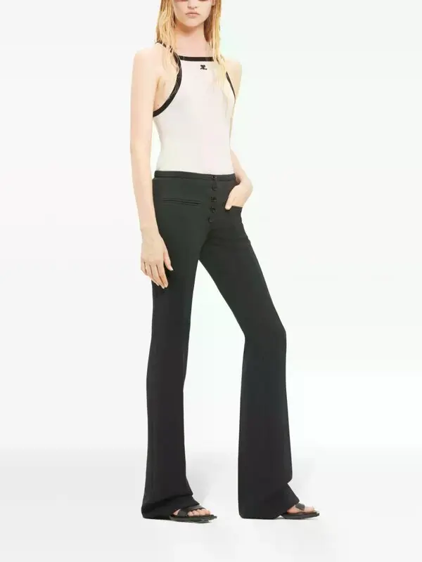 COURREGES Buckle-detail Cotton Tank Top - Neutrals
