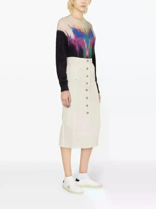 MARANT ETOILE Vandy Midi Denim Skirt - Neutrals