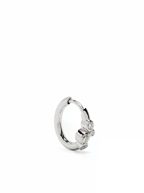 MARIA BLACK 14kt White Gold Elena Diamond Huggie Earring - Silver