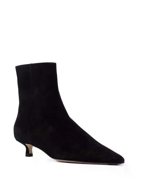 AeydĒ Suede Pointed-toe Kitten Heel Boots