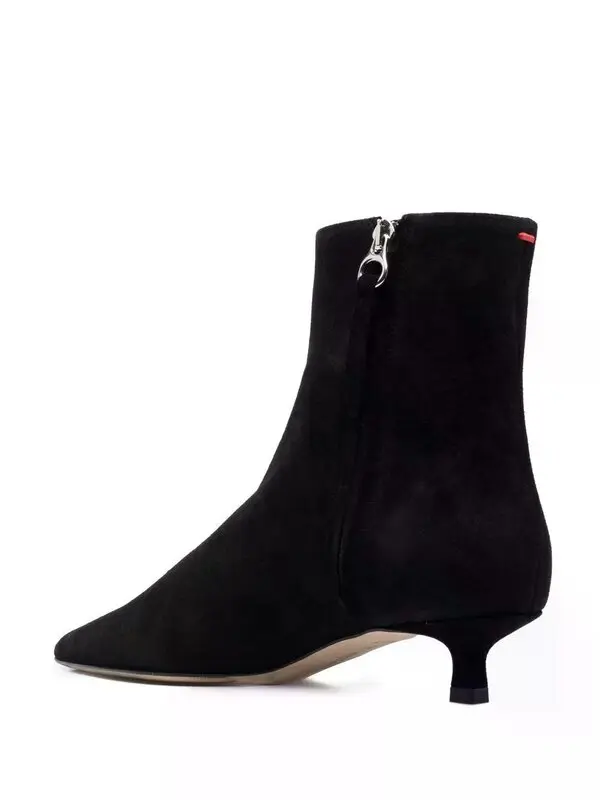 AeydĒ Suede Pointed-toe Kitten Heel Boots