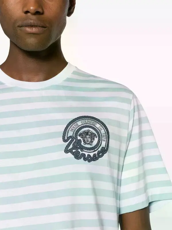 Versace Nautical Stripe Cotton T-shirt