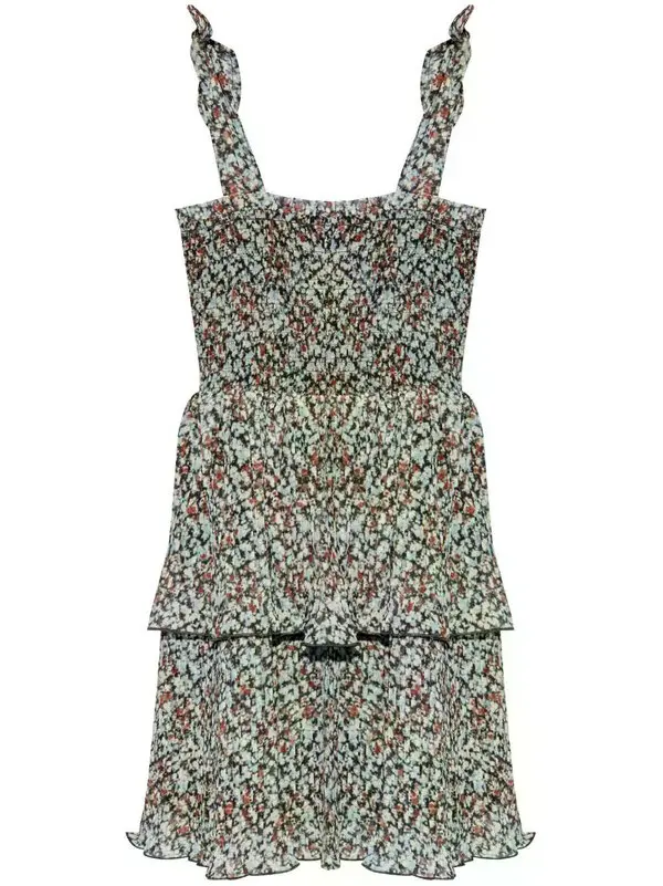 GANNI Printed Ruffled Mini Dress