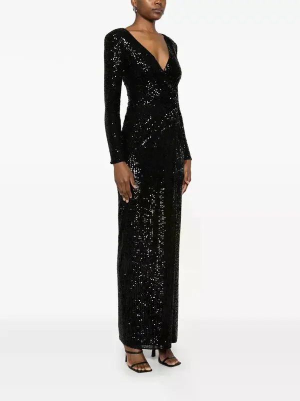 NISSA Sequin Embellished Maxi Dress