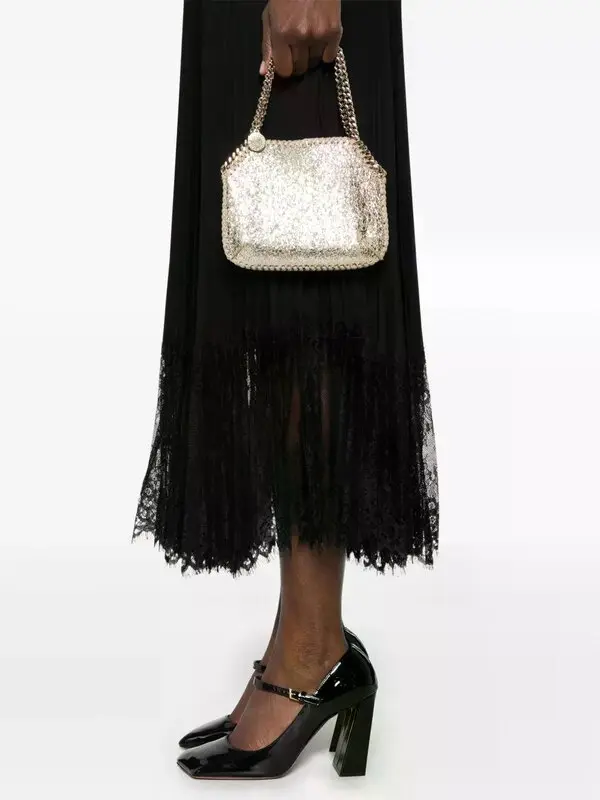 NISSA Lace-panel Midi Dress