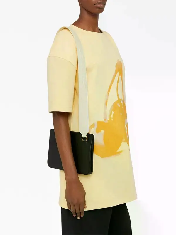 JIL SANDER Logo-strap Leather Crossbody Bag - Black