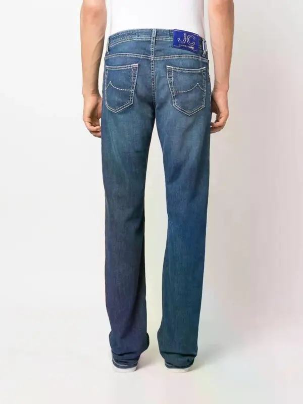 Jacob Cohen Logo-embroidered Straight-leg Jeans